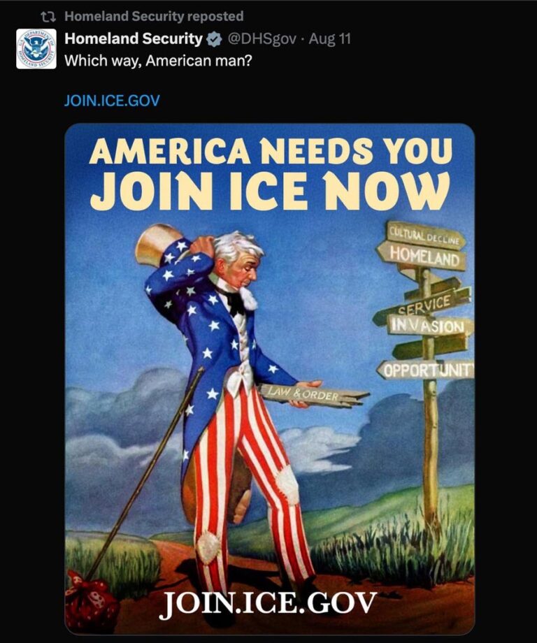 DHS deploys white nationalist, anti-immigrant graphics to recruit